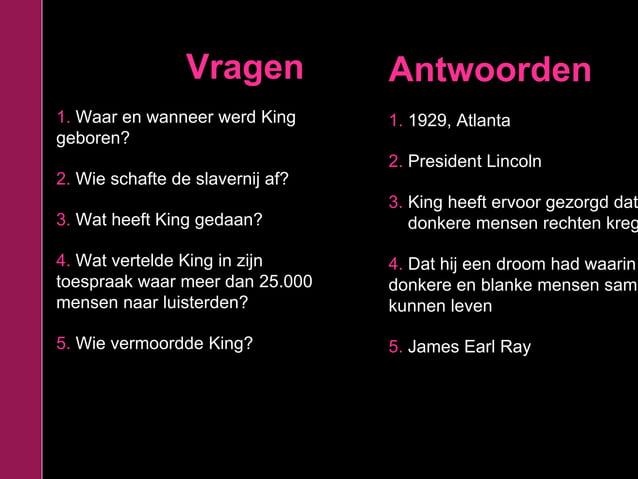 Martin luther king spreekbeurt Laura Kuipers groep 8a holthuizen | PPTX