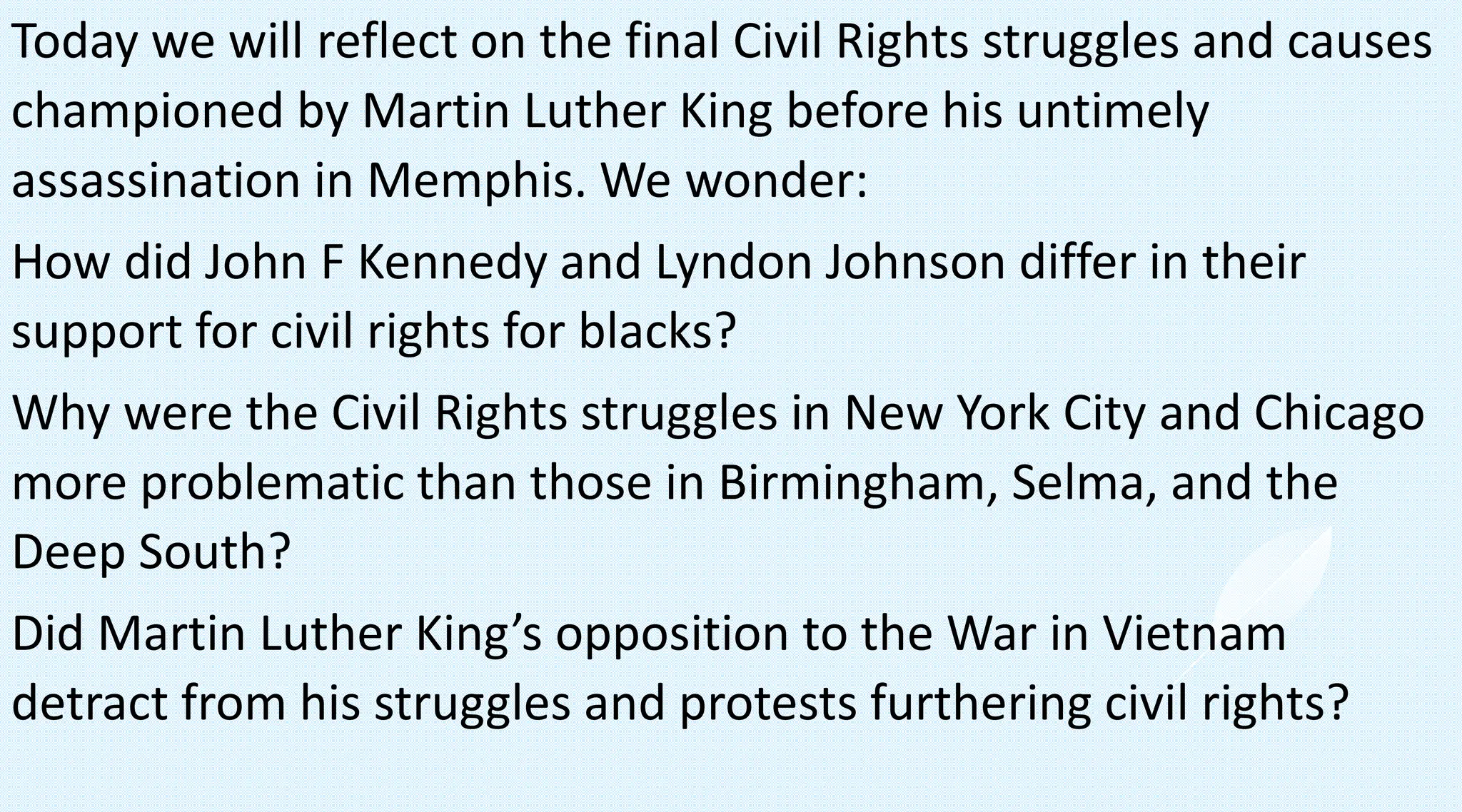 Martin Luther King, LBJ, Great Society, and Vietnam, Northern Civil ...