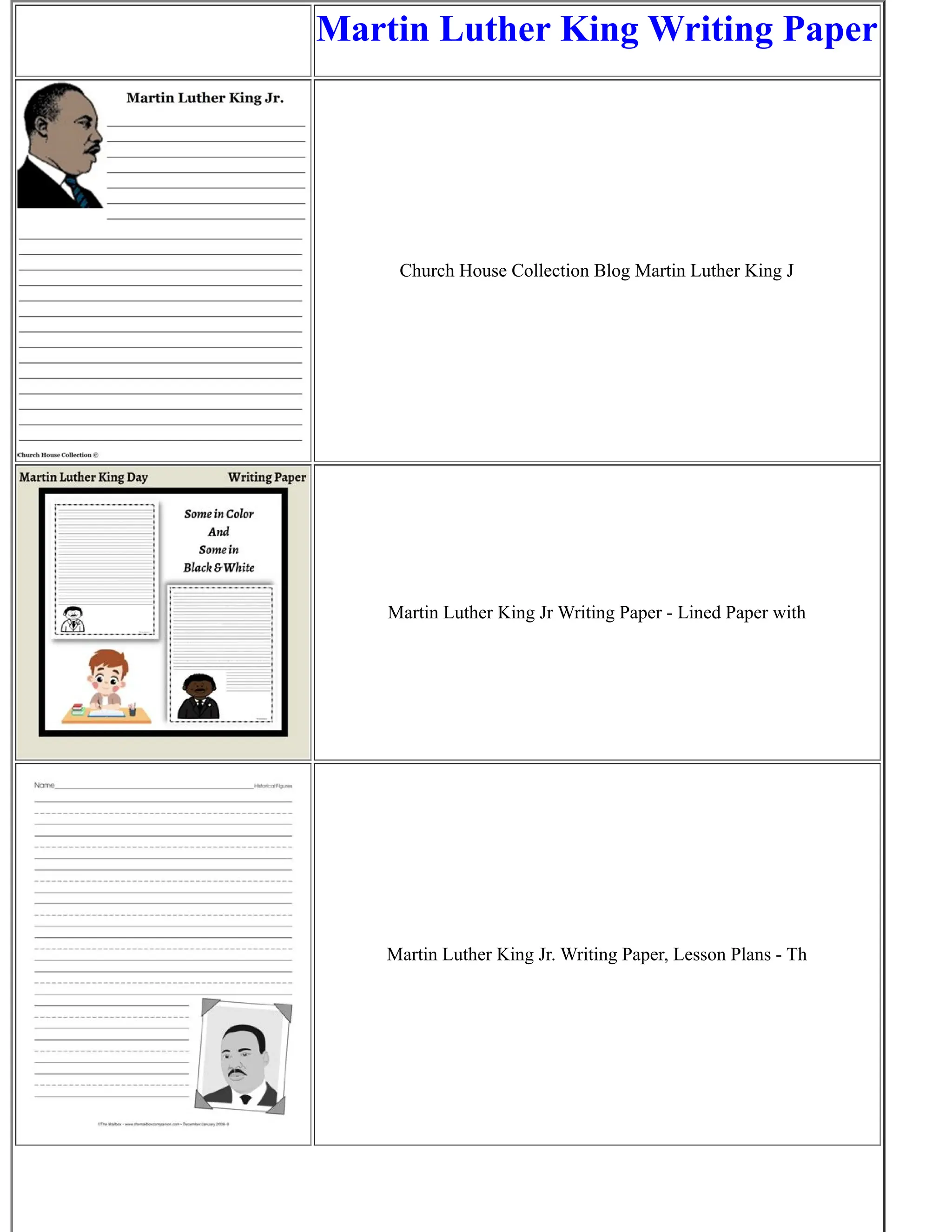 Martin Luther King Writing Paper | PDF