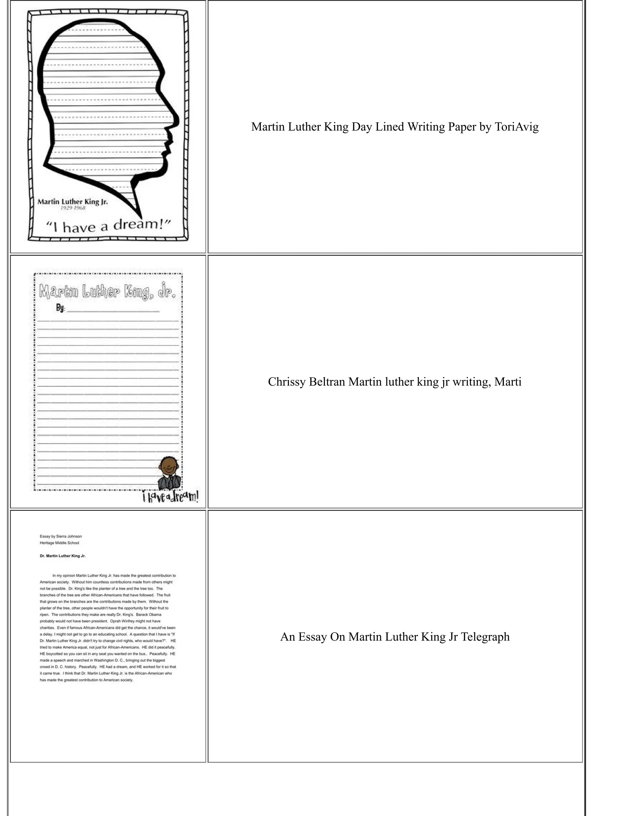 Martin Luther King Writing Paper | PDF