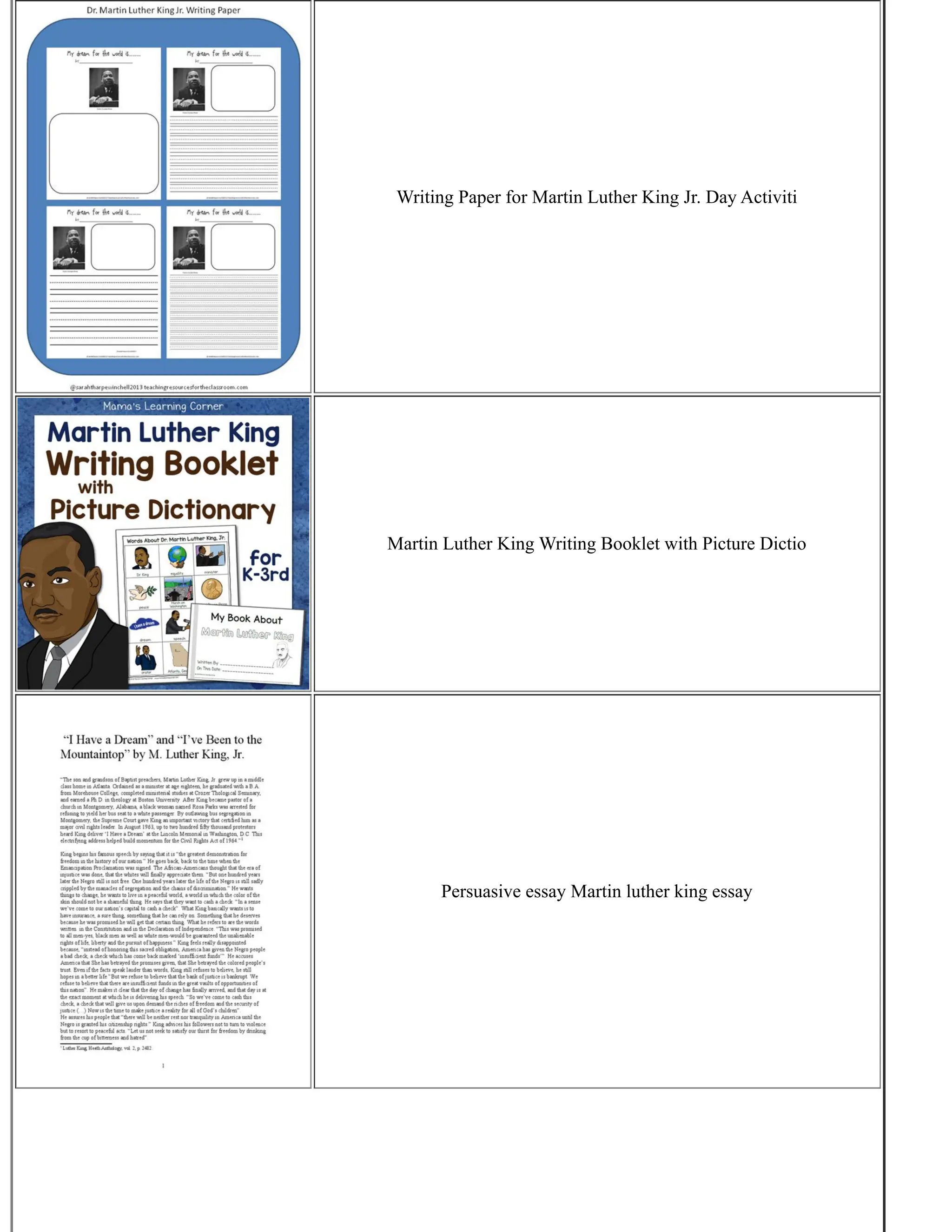 Martin Luther King Writing Paper | PDF