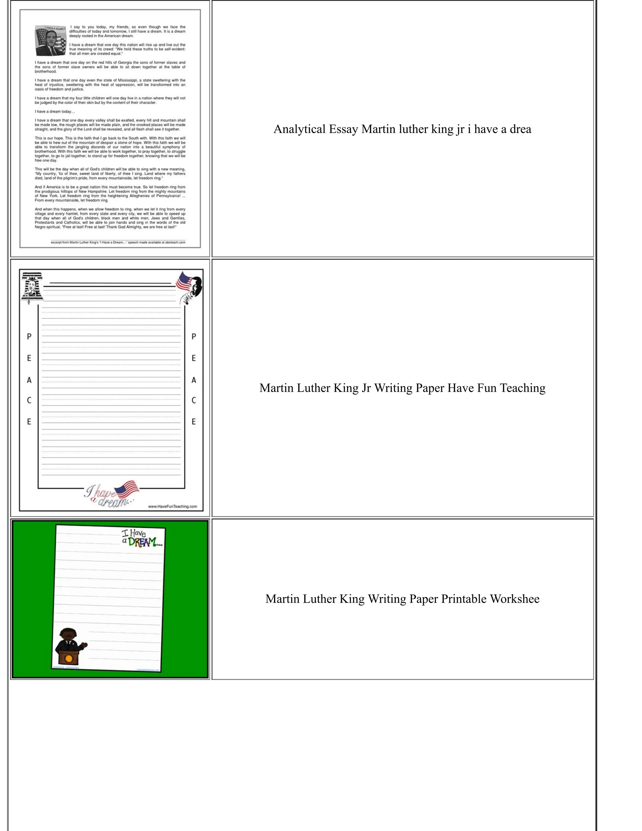 Martin Luther King Writing Paper | PDF