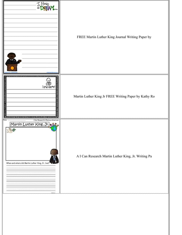 Martin Luther King Writing Paper | PDF