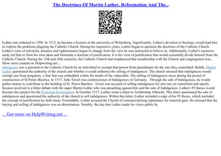 Martin Luther Reformation Movie