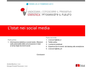A. Martino, G. Proietti Pannunzi - L’Istat nei social media | PPTX