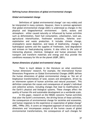 Assessing the Research on Human Dimensions of Global Environmental ...