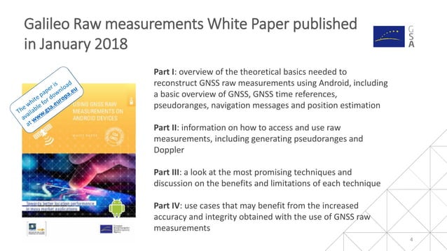 GSA GNSS Raw Measurements Task Force | PPT