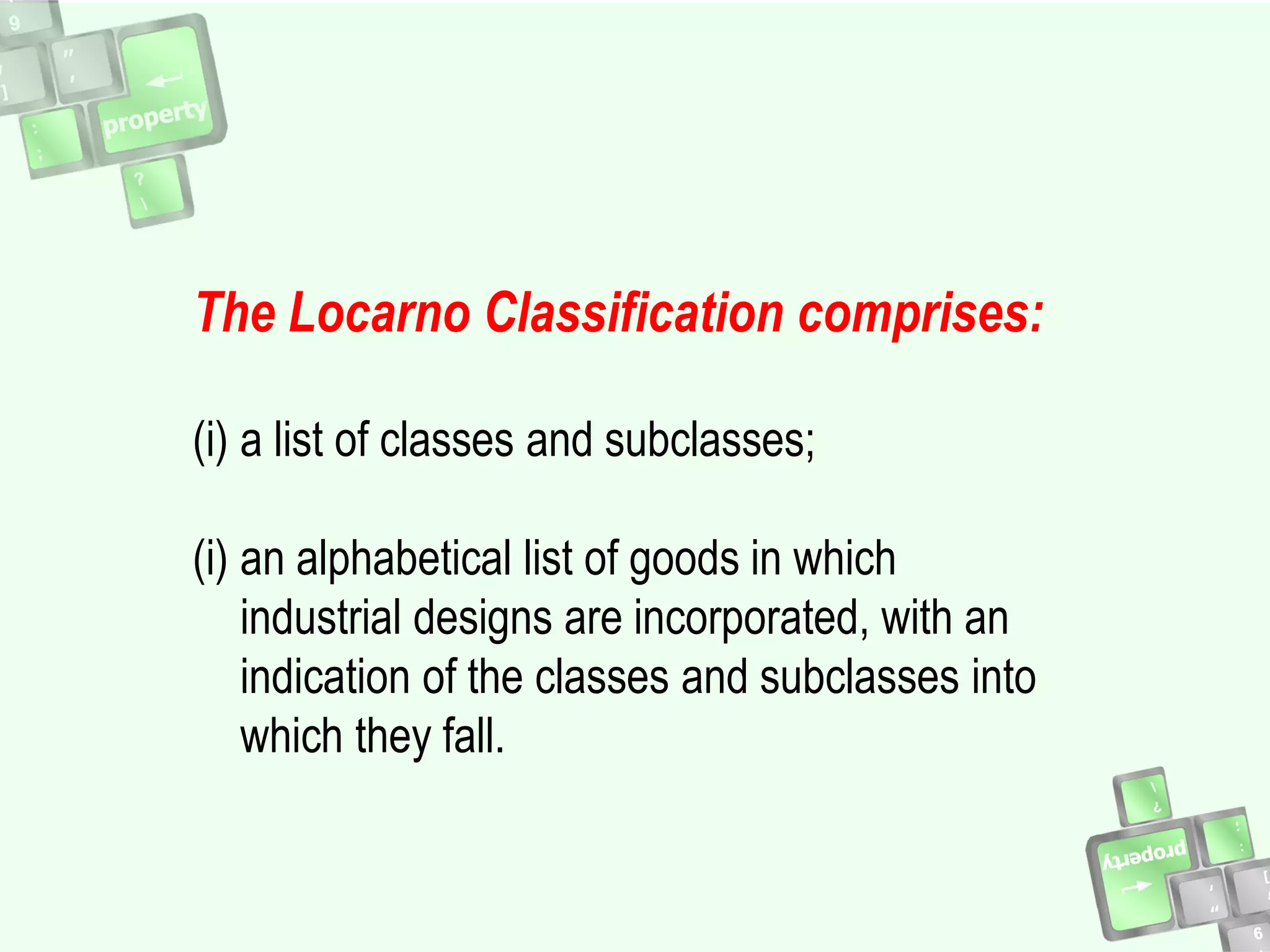 industrial design classification based on locarno classification | PDF