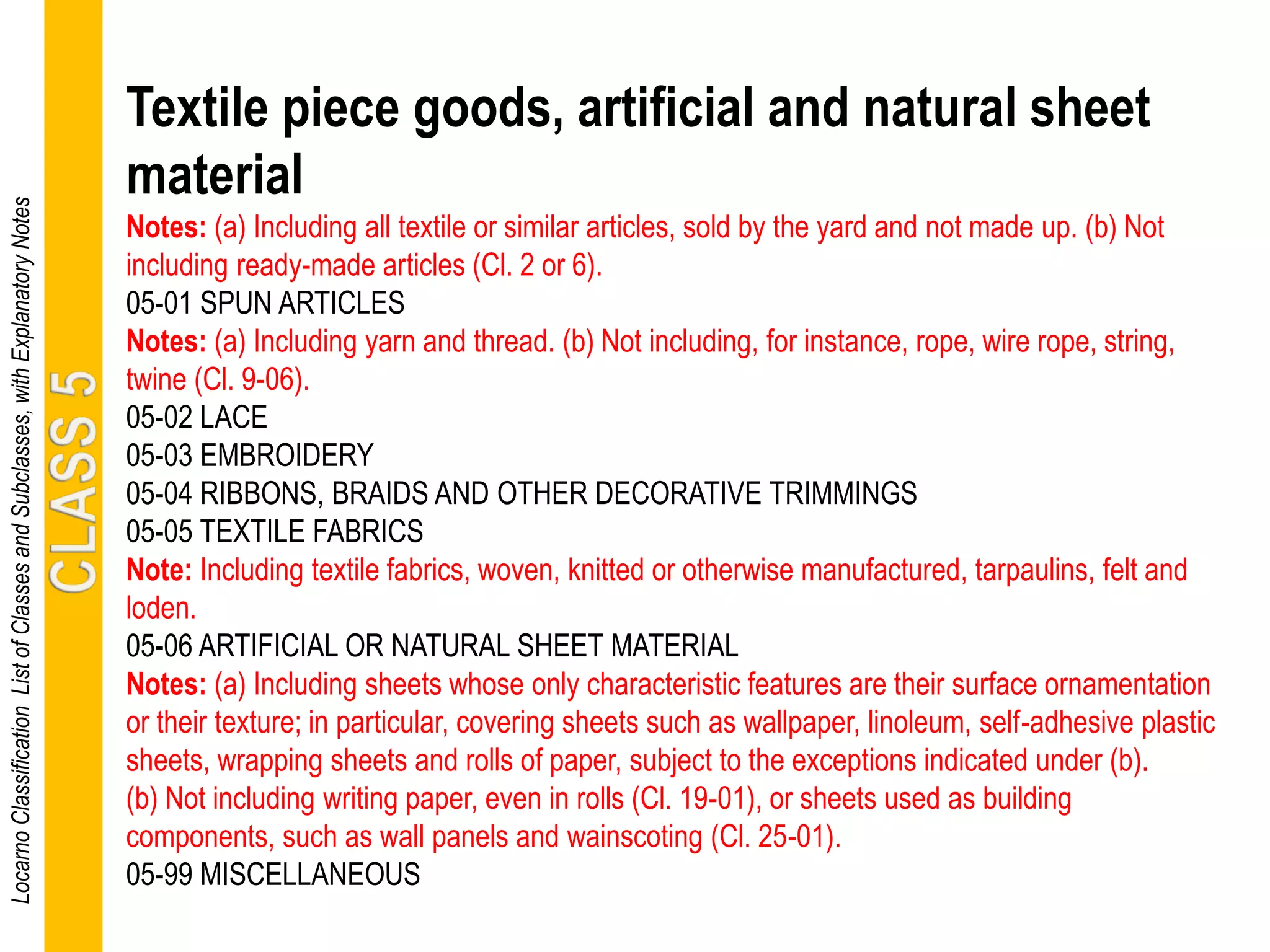 industrial design classification based on locarno classification | PDF