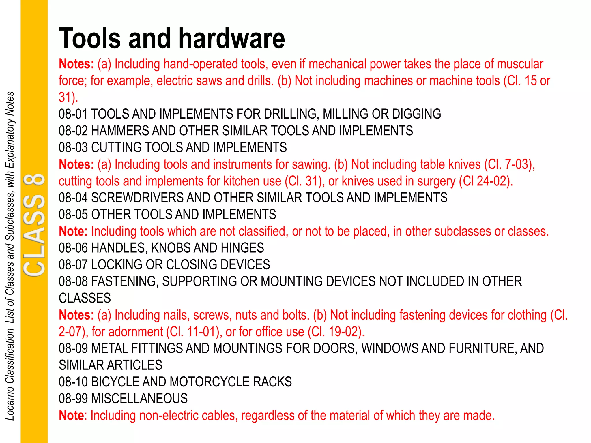 industrial design classification based on locarno classification | PDF