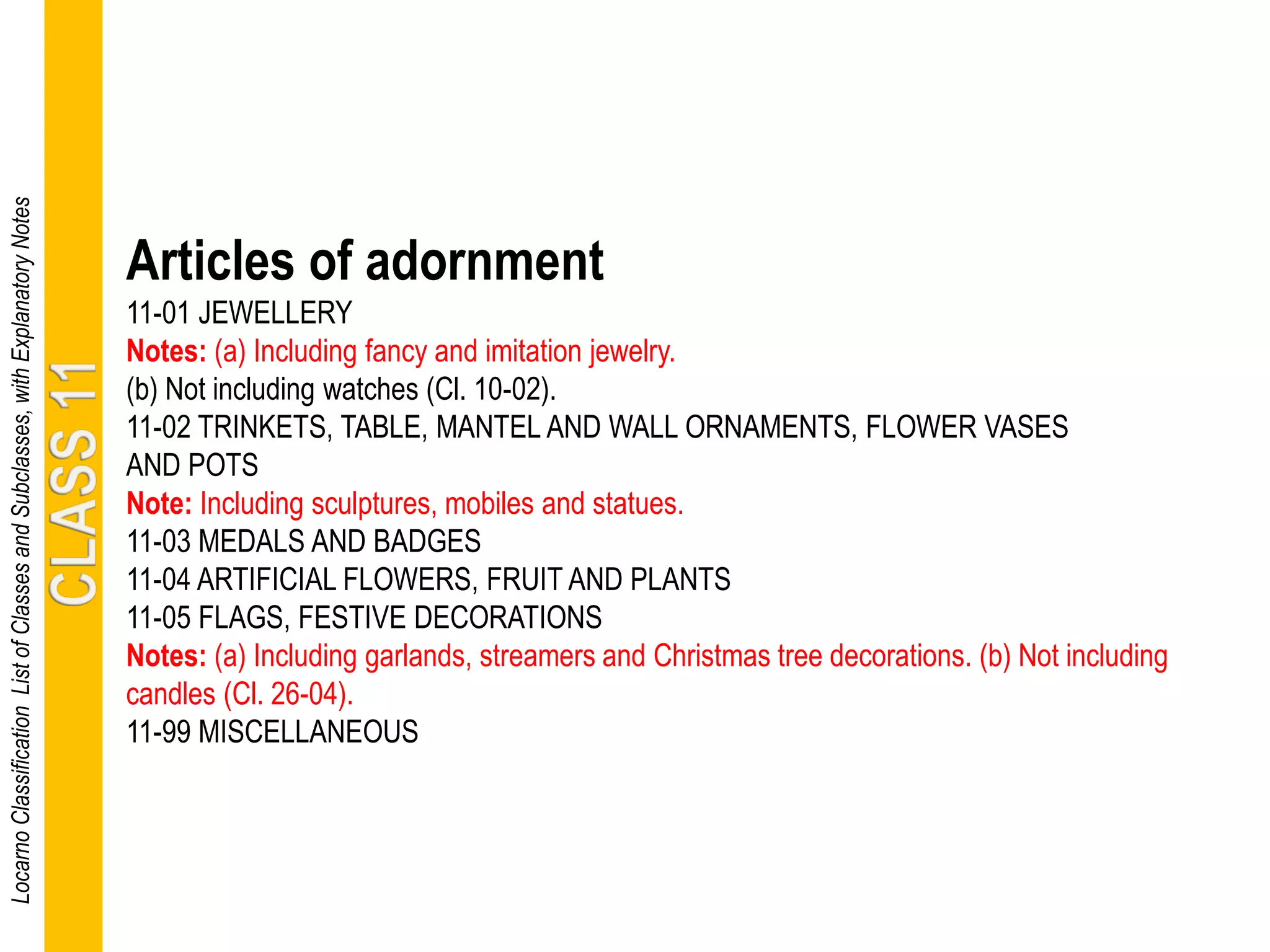 industrial design classification based on locarno classification | PDF