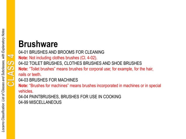 industrial design classification based on locarno classification | PPT