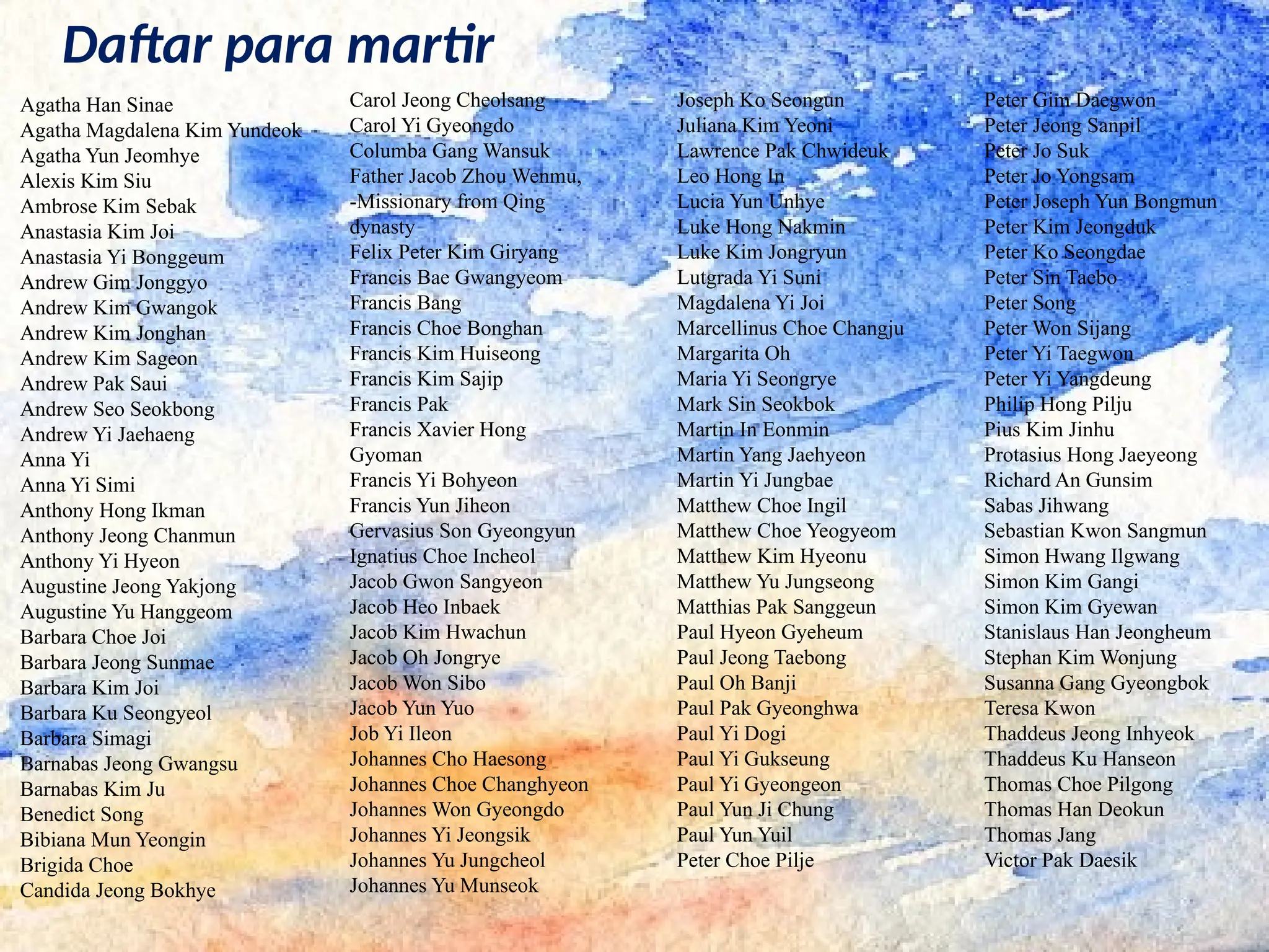 Martyrs of Korea in the 19th century (Indonesian).pptx