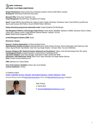 Digital Marketing Executive Qualification Summary - Marty Terbrack | PDF | Web Development ...