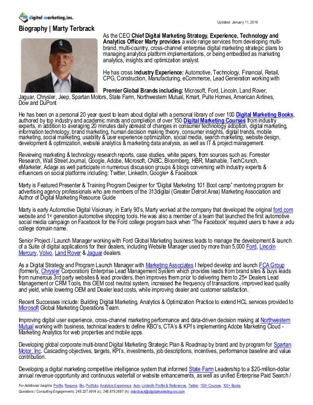 Biography Digital Marketing Executive SME, Speaker, Presenter, Instru…