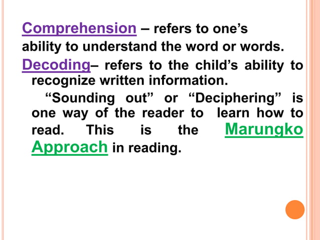 Marungko | PPTX | Education