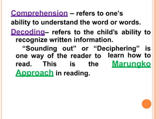 Marungko Approach | PPTX