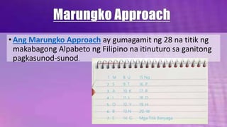 Marungko Approach.pptx (Strategiest and importance of Mrungko Approach ...