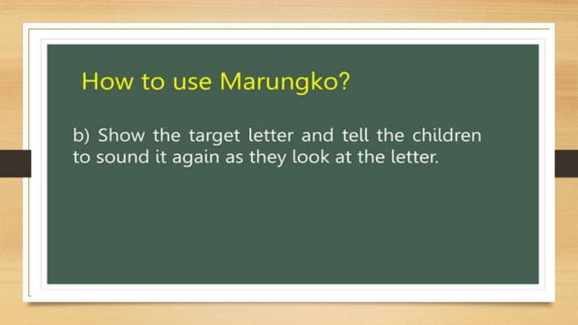 MARUNGKO READING APPROACH FOR BEGINNERS.pptx | Education