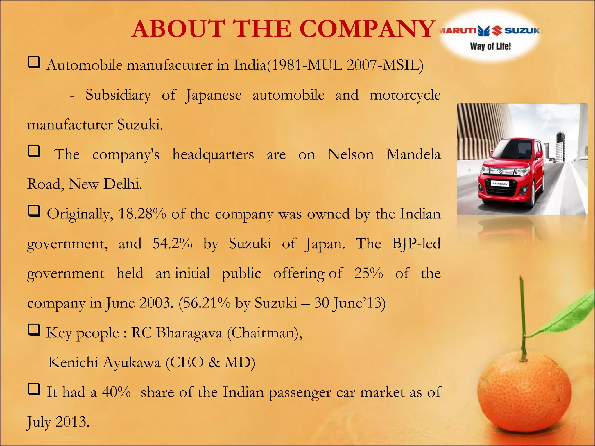 Maruti Suzuki India Ltd Financial Statement Analysis | PPT