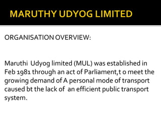 Maruthi udyog advertising strategy | PPTX | Business | Business and Finance