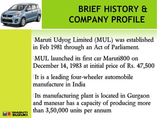 Maruti training brief ppt | PPT