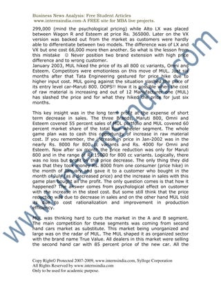 Maruti800 Case Study | PDF