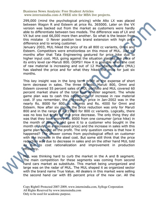 Maruti800 Case Study | PDF | Automotive Industry | Industries