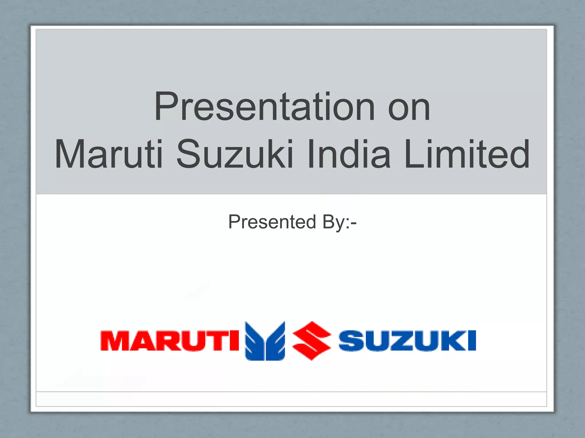 Maruti analysis | PPTX