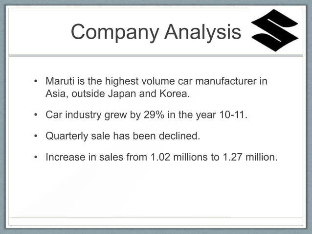 Maruti analysis | PPTX