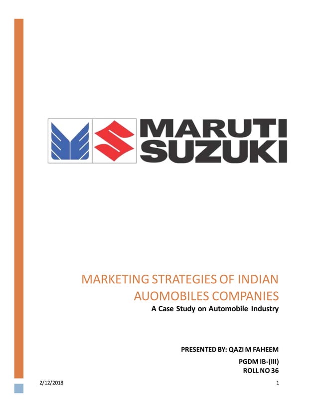 A Case Study on Maruti Suzuki | DOCX