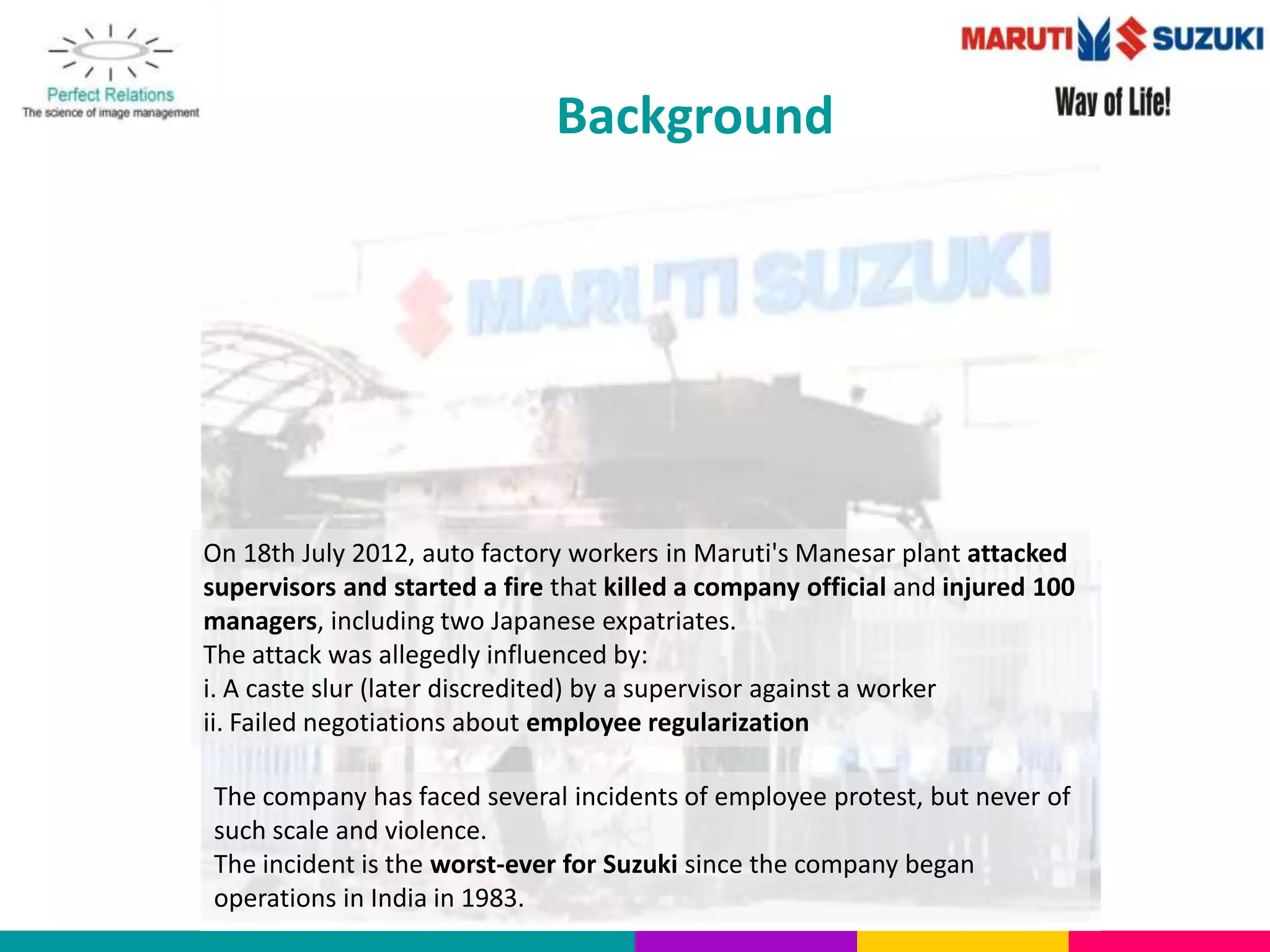 Maruti manesar case study august 6 2012 | PPTX