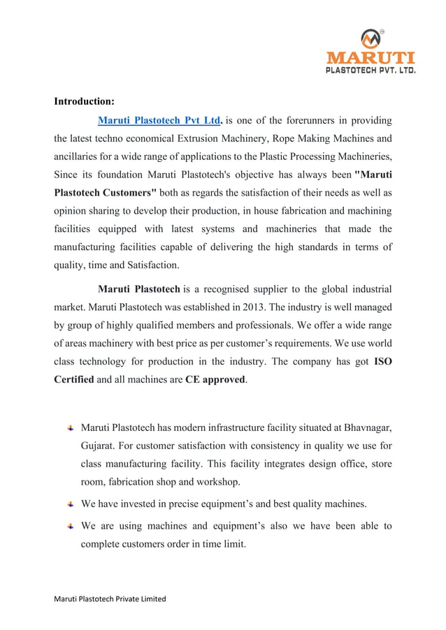 Maruti Plastotech.pdf | Manufacturing Industry | Industries
