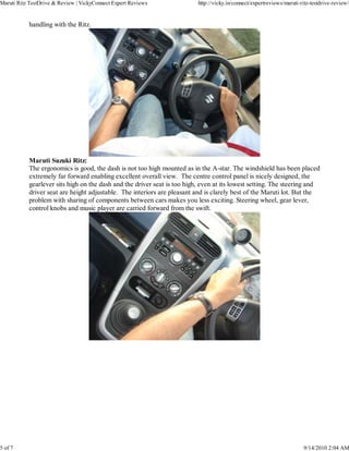 Maruti ritz price and review | PDF