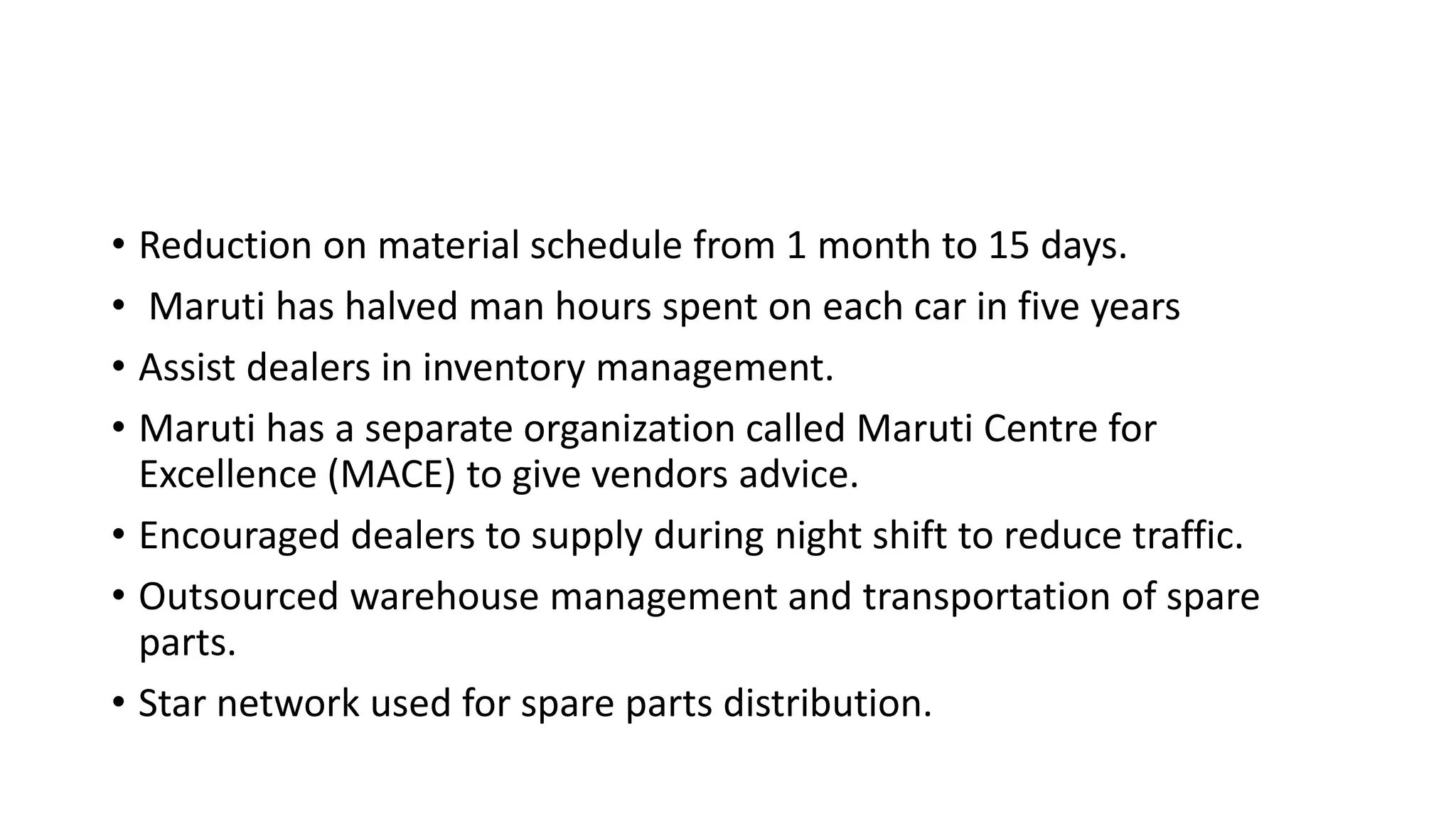 Maruti suppy chain | PPT