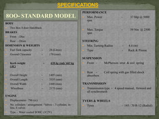 Maruti suzuki cars specifications | PPTX