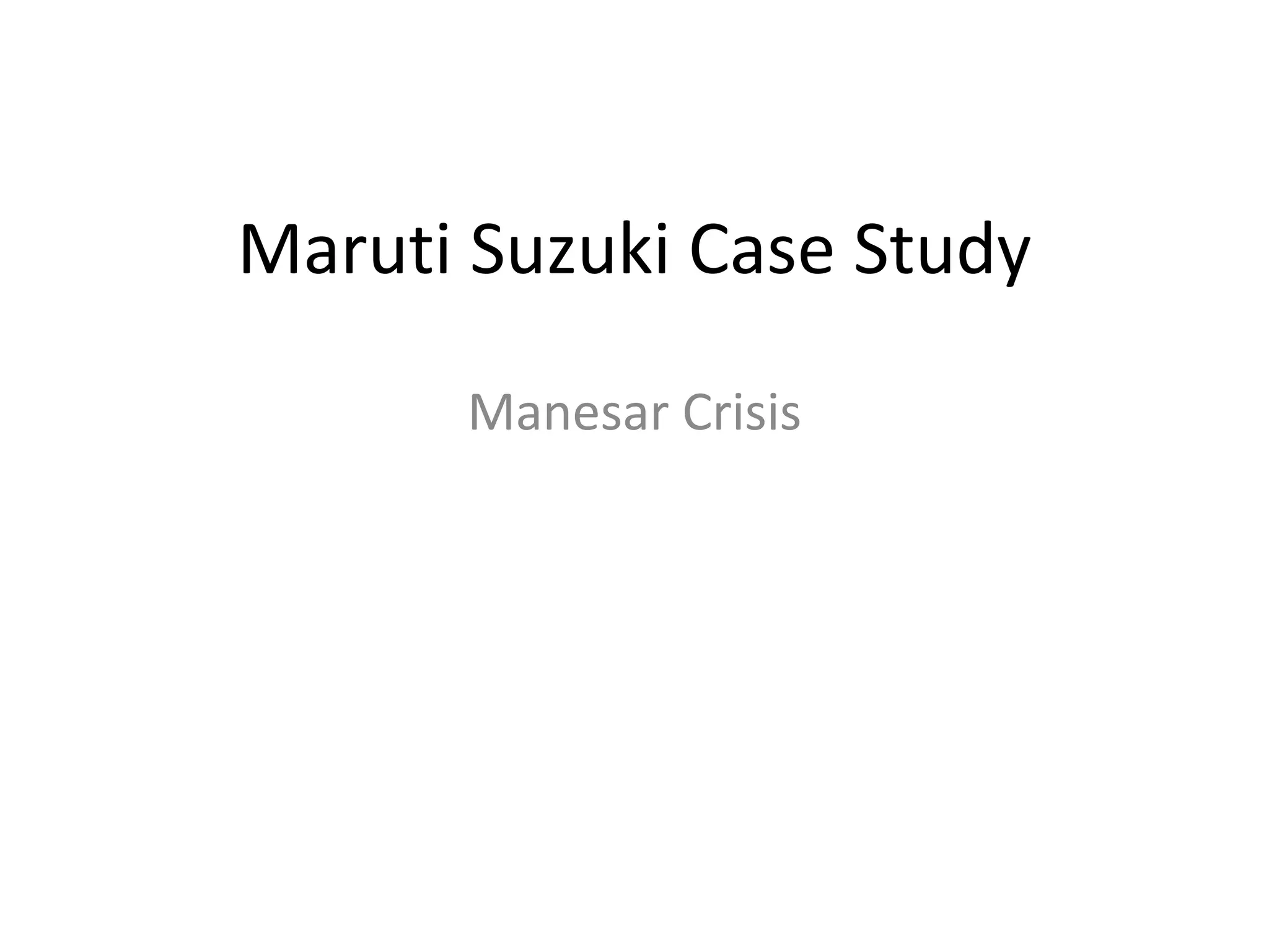Maruti suzuki case study | PPTX