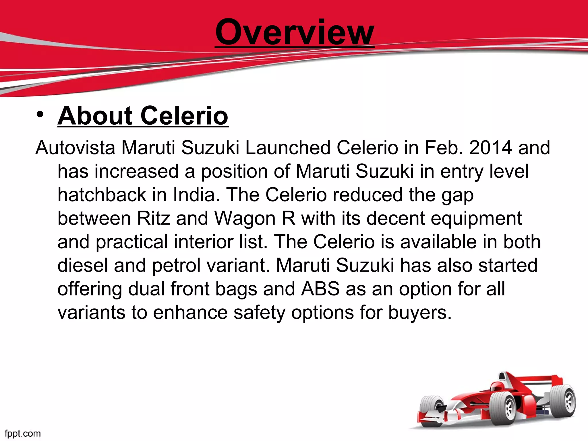 Maruti suzuki celerio autovista | PPT