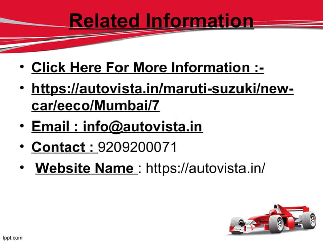 Maruti suzuki eeco autovista | PPT