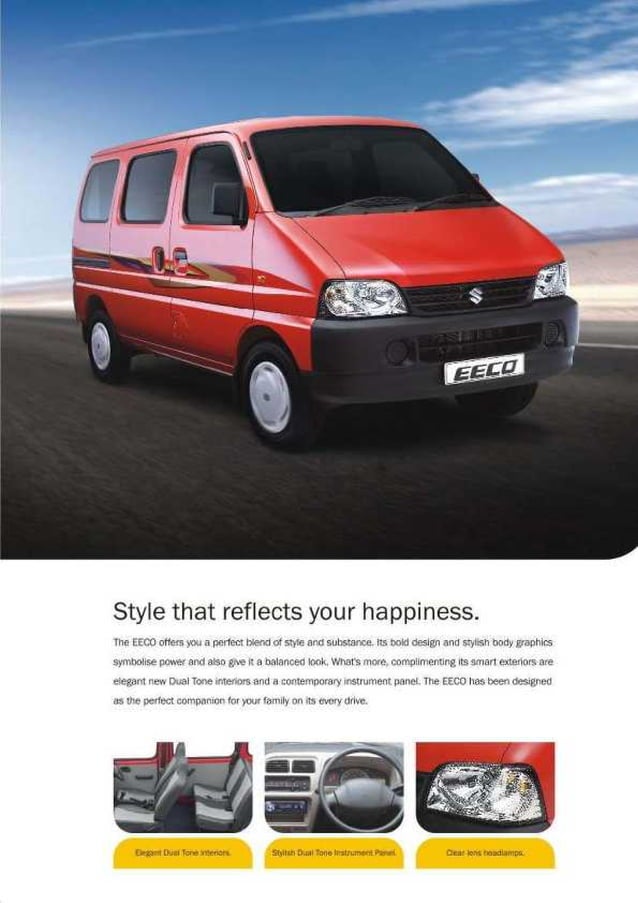 Maruti suzuki eeco specifications by dd motors | PDF