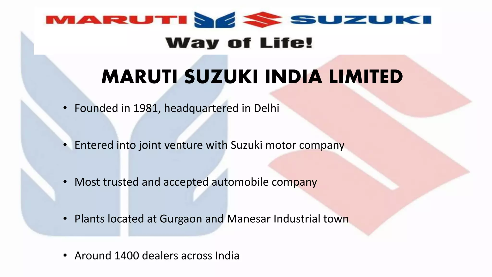 Maruti suzuki india limited | PPTX