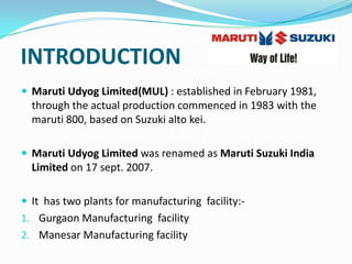 Maruti suzuki india ltd | PPTX