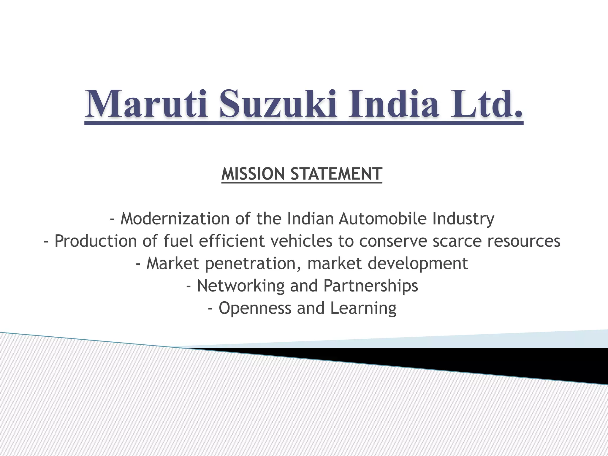 Maruti suzuki india ltd. Analysis through different Matrices. | PDF