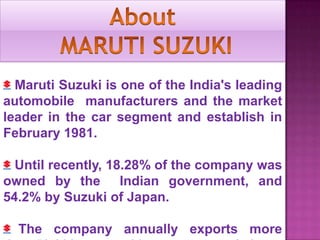 Maruti suzuki ppt | PPTX