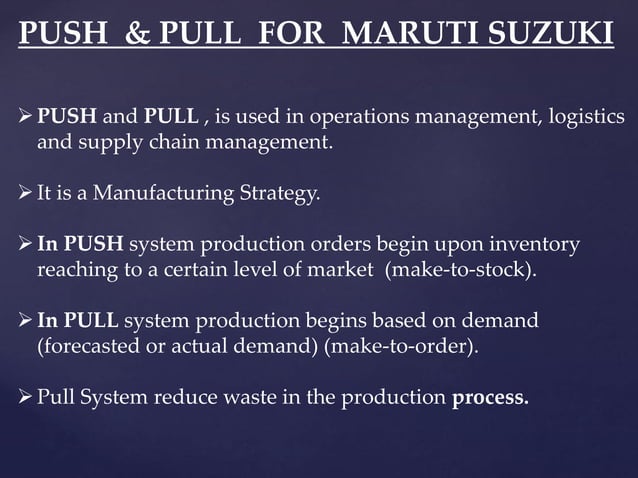Maruti Suzuki Supply Chain Management | PPTX