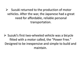 MARUTI SUZUKI (The origin of people’s car) | PPTX