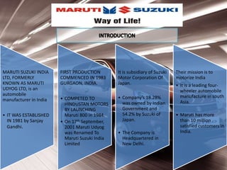 Maruti Suzuki Zen Estilo & WagonR Presentation | PPTX