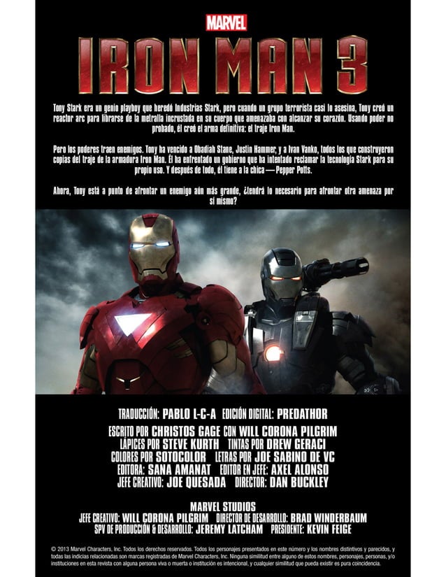Marvel iron man 3 [preludio #1] | PDF