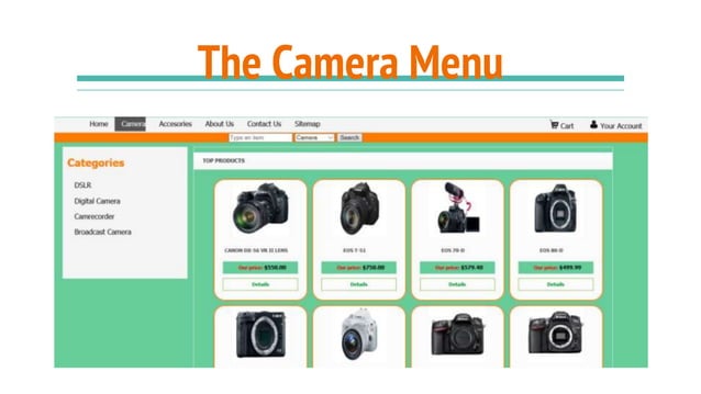 Marvel camera shop(website) | PPTX