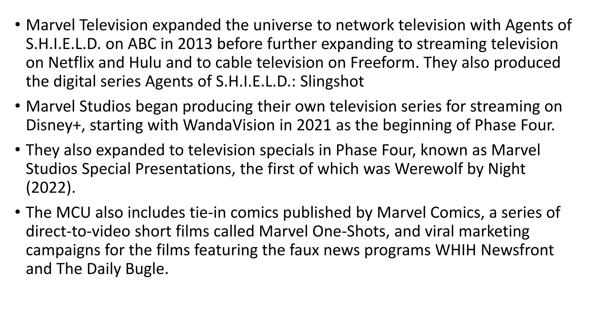 Marvel Cinematic Universe phase one four | PPTX